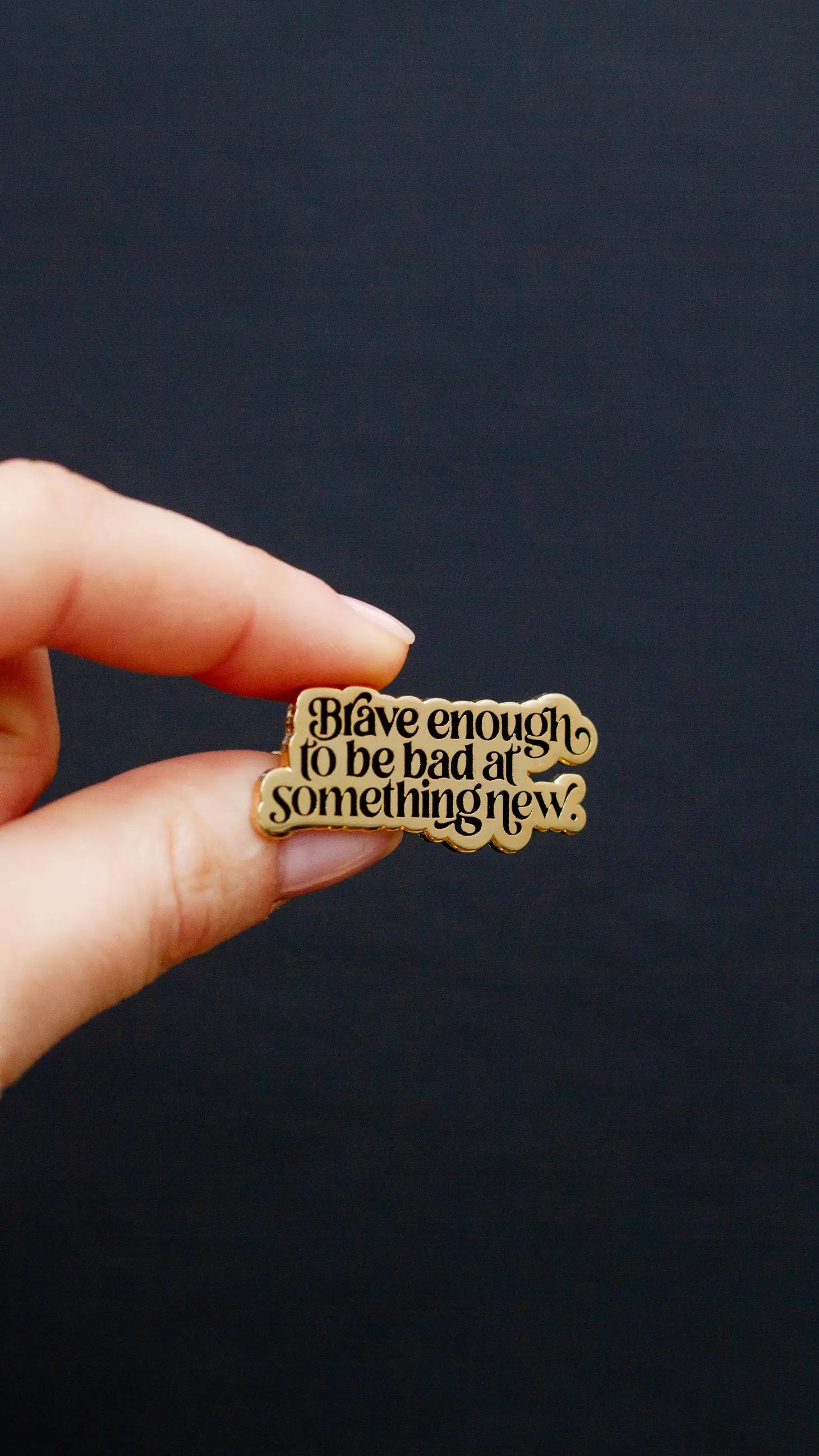 Brave Enough Enamel Pin – Smitten Yarn Co.